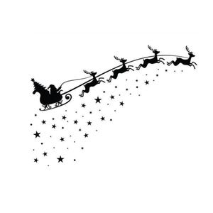 Santa in Sleigh Svg, Flying Reindeer Svg, Sleigh Svg, Reindeer Svg ...
