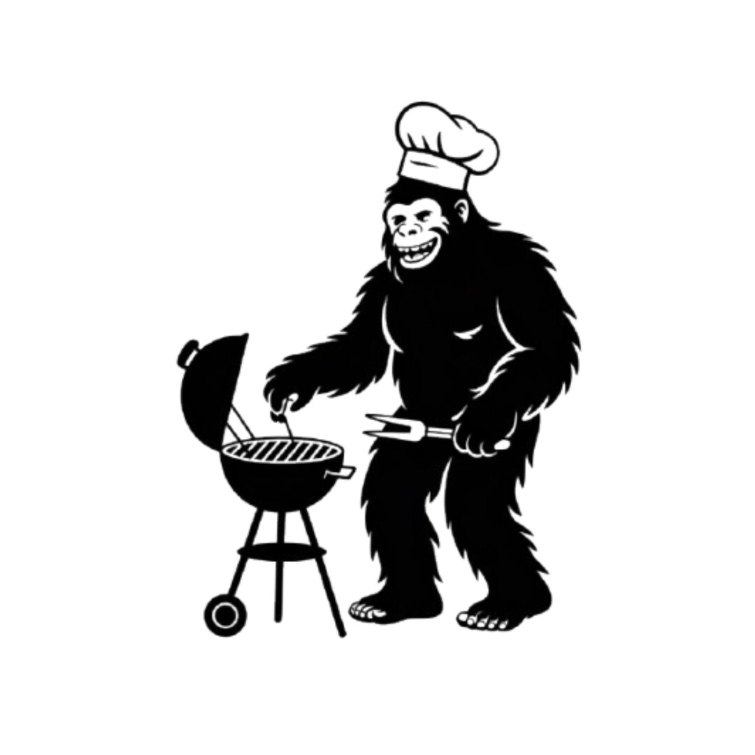 Bigfoot Grilling SVG PNG: Sasquatch Chef Digital Design - Etsy