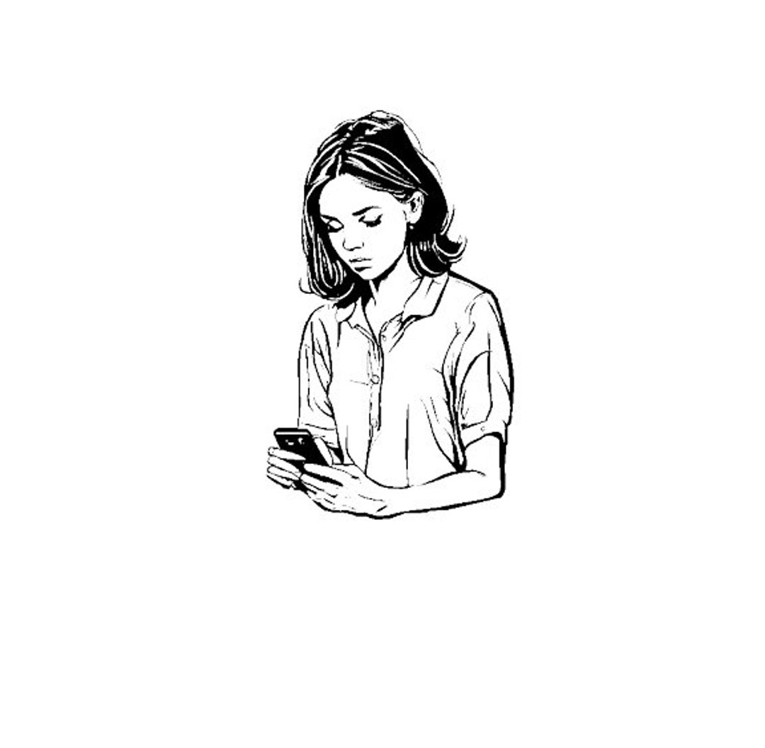 Girl Texting Svg Girl Messaging Svg Girl With Cell Phone - Etsy