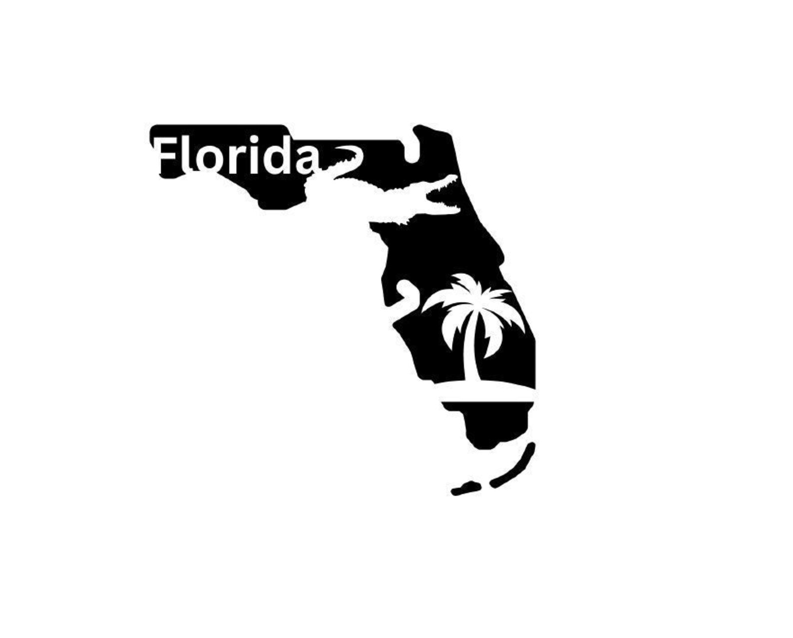 Florida Alligator Palm Tree SVG: Vacation Vector File (digital Download ...