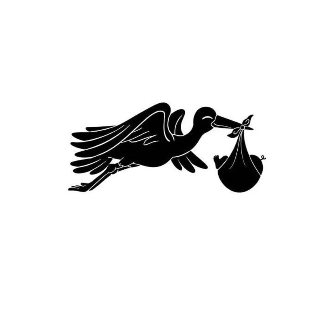 Stork Svg, Flying Stork Svg, Stork With Baby Svg, Baby Delivery Svg ...