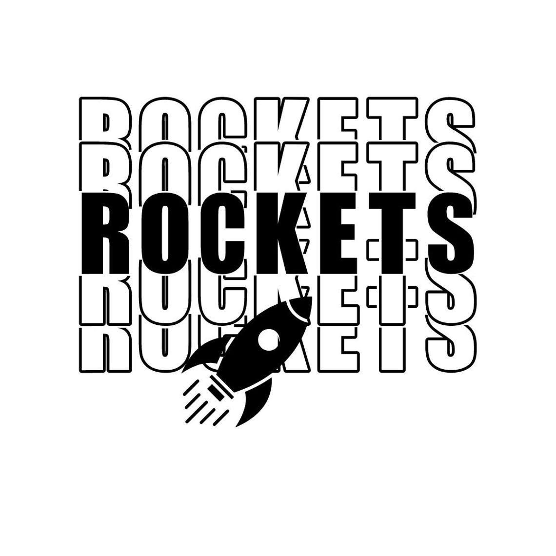 Rockets Mascot SVG: Stacked Font Team Shirt Design (digital Download ...