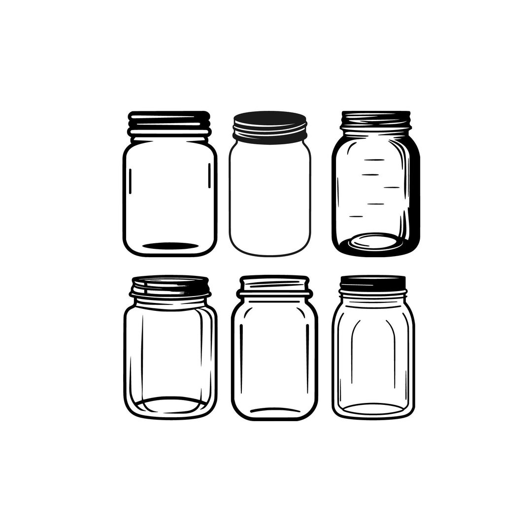 Jars Svg, Pickle Jars Svg, Canning Jars Svg, Kitchen Jars Svg, Empty ...