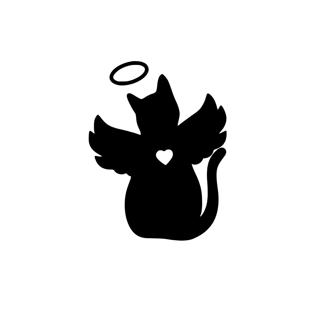 Angel Cat Memorial SVG: Halo, Wings Vector (digital Download) - Etsy