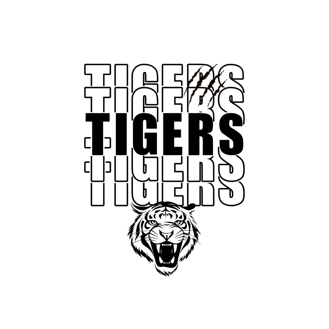 Tigers Svg, Stacked Font Tigers Svg, School Mascot Svg, Tigers Mascot ...