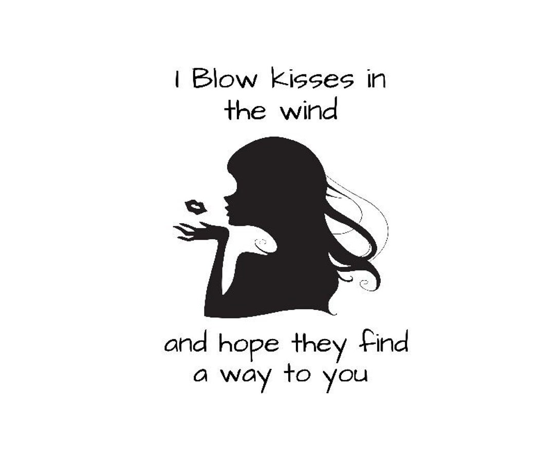 Kisses Svg, Blow Kisses Svg, Kisses in the Wind Svg, Woman Blowing a ...