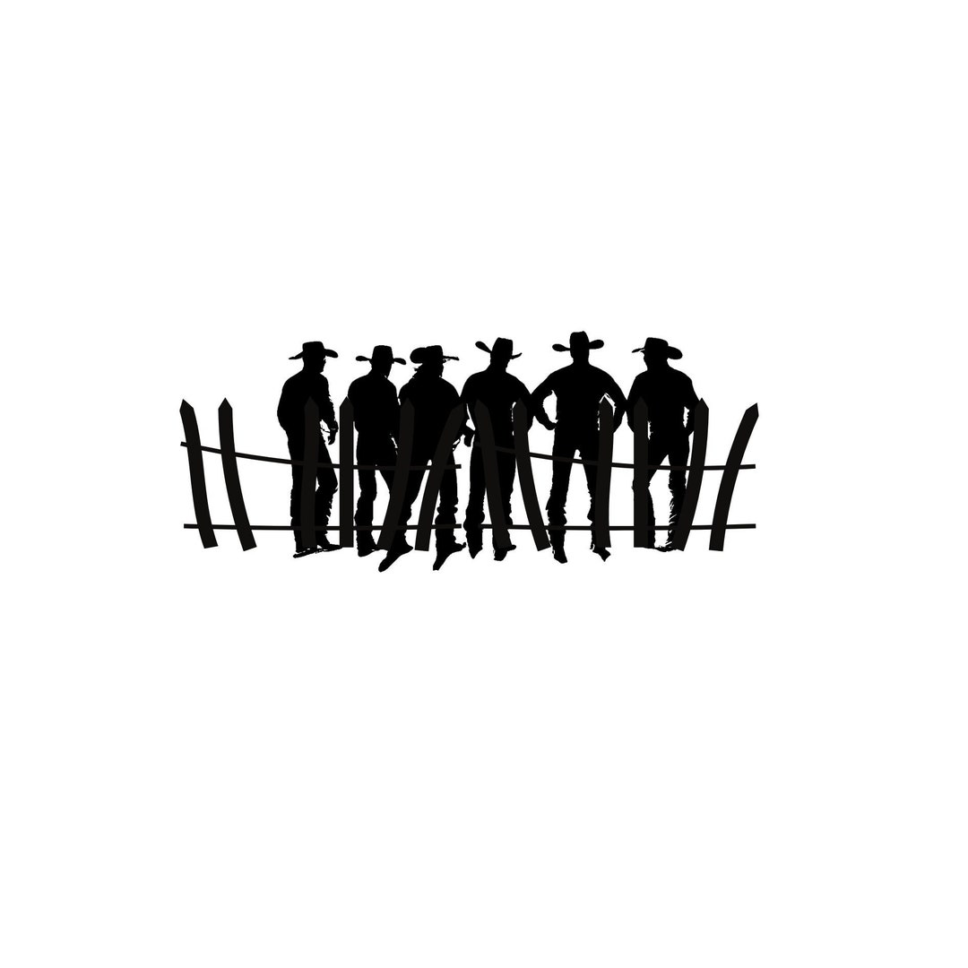 Cowboys Svg, Cowboy Svg, Western Svg, Cowboys Standing by a Fence Svg ...