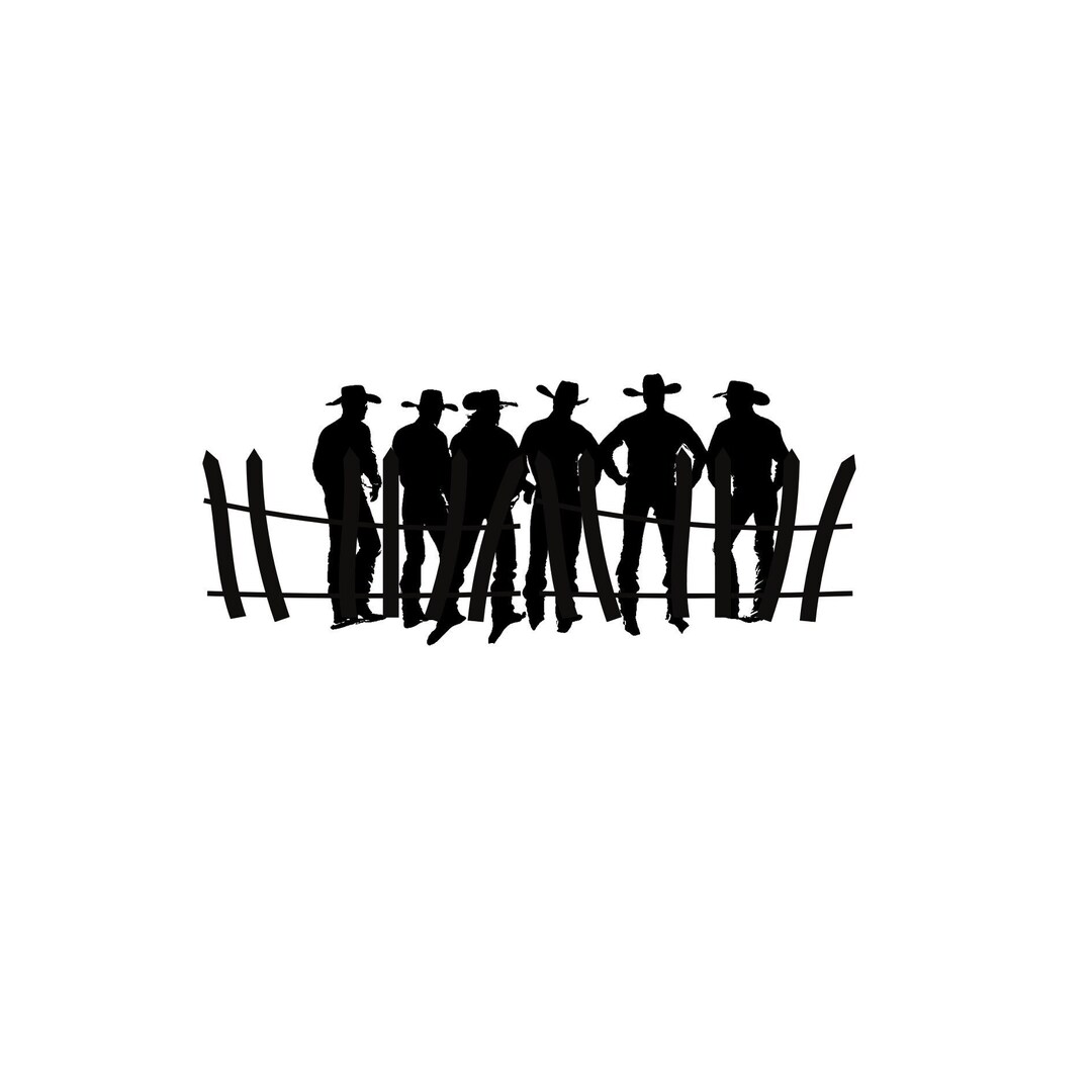 Cowboys Svg, Cowboy Svg, Western Svg, Cowboys Standing by a Fence Svg ...