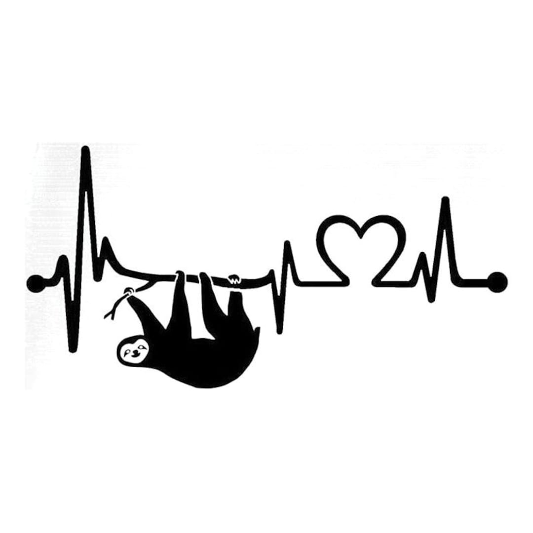 Sloth Svg, Heart Svg, Love Sloth Svg, Pulse Svg, Heartbeat Svg ...