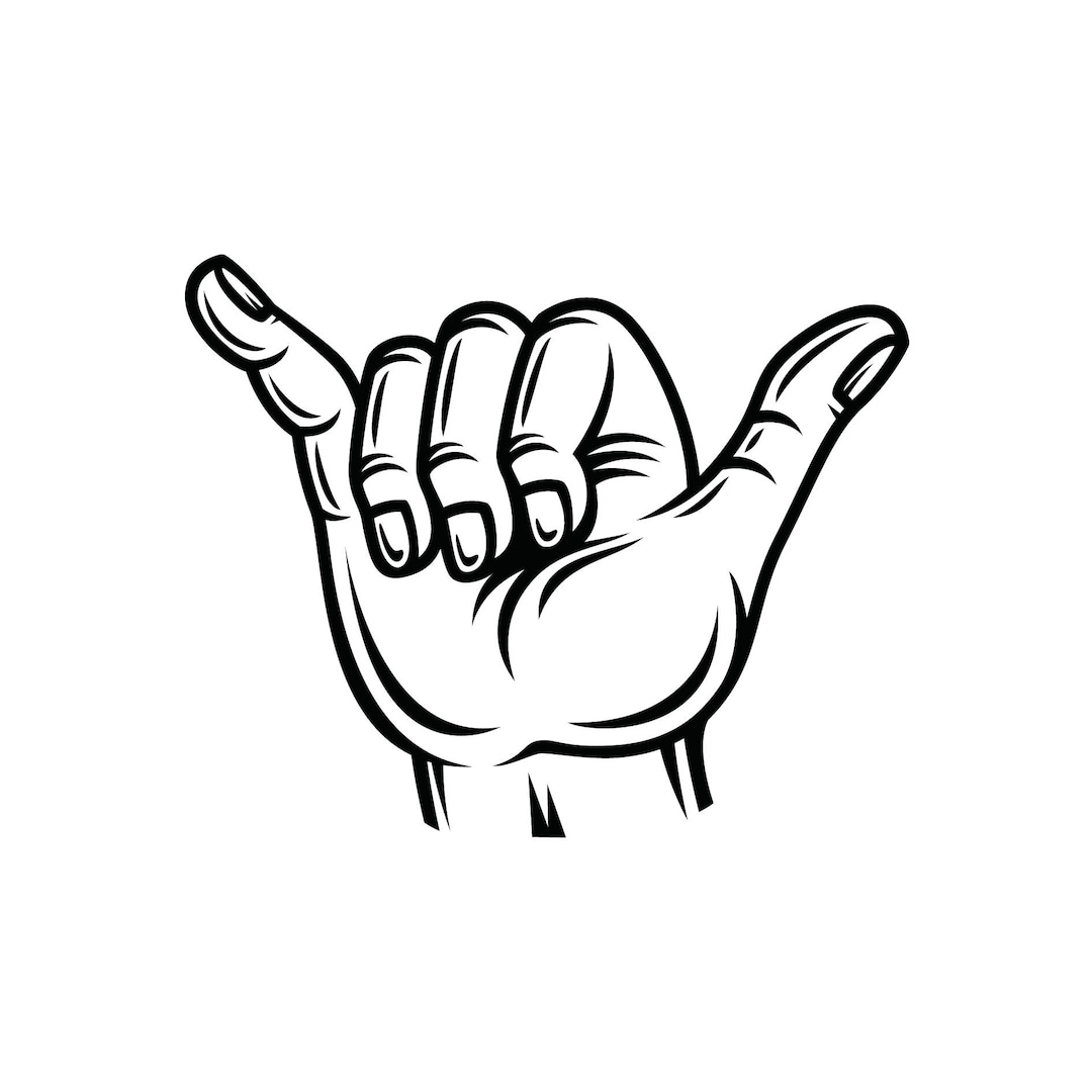 Shaka Hand Svg, Hand Svg, Hang Loose Svg, Surfing Hand Svg, Surf Svg ...