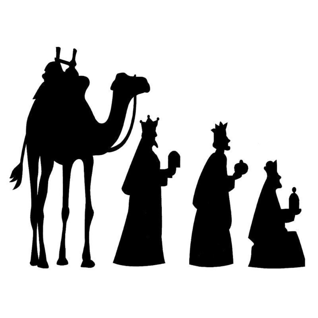 Belén SVG, silueta de los Reyes Magos, Navidad (descarga digital ...