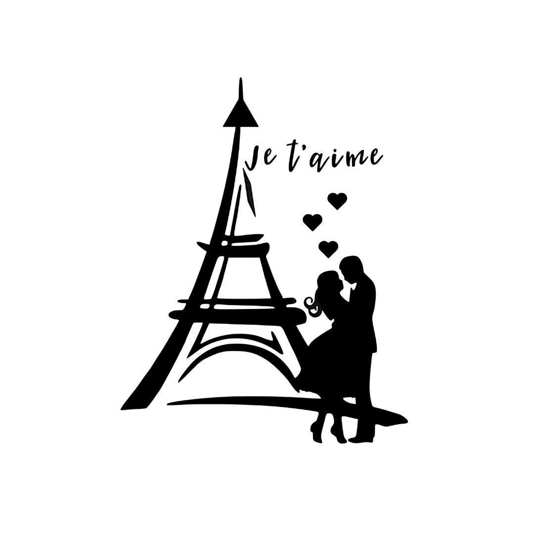 Paris Svg, France Svg, Eiffel Tower Svg, Couple in Paris Svg, Je T'aime ...