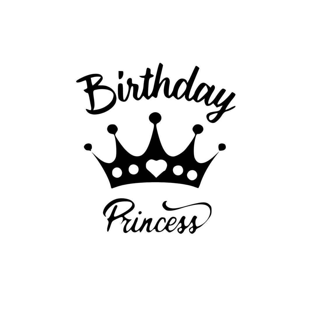 Birthday Princess SVG: Crown Clipart, Cut File (digital Download) - Etsy