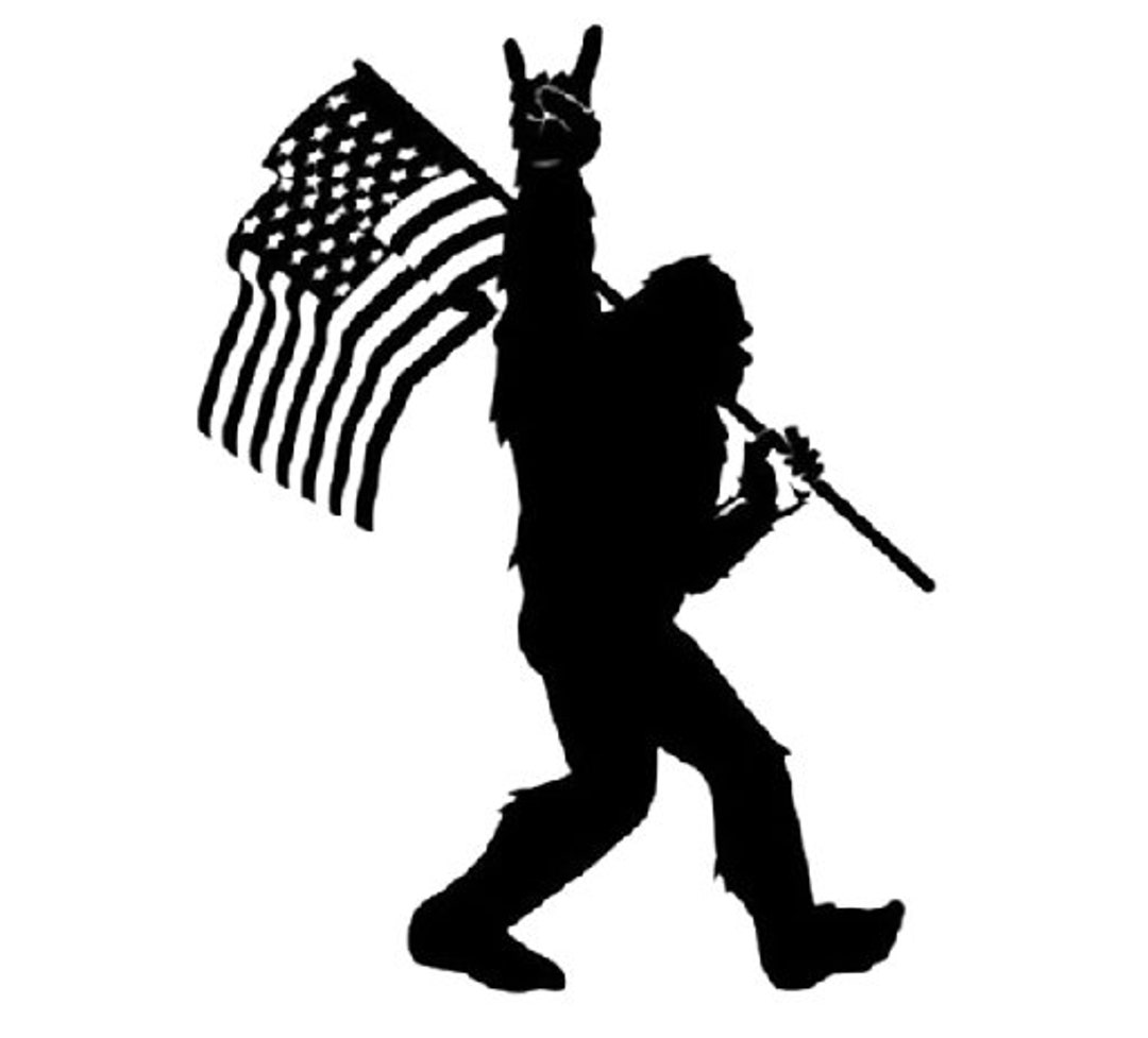 Sasquatch Bigfoot Foot American Flag Vector in SVG DXF and - Etsy