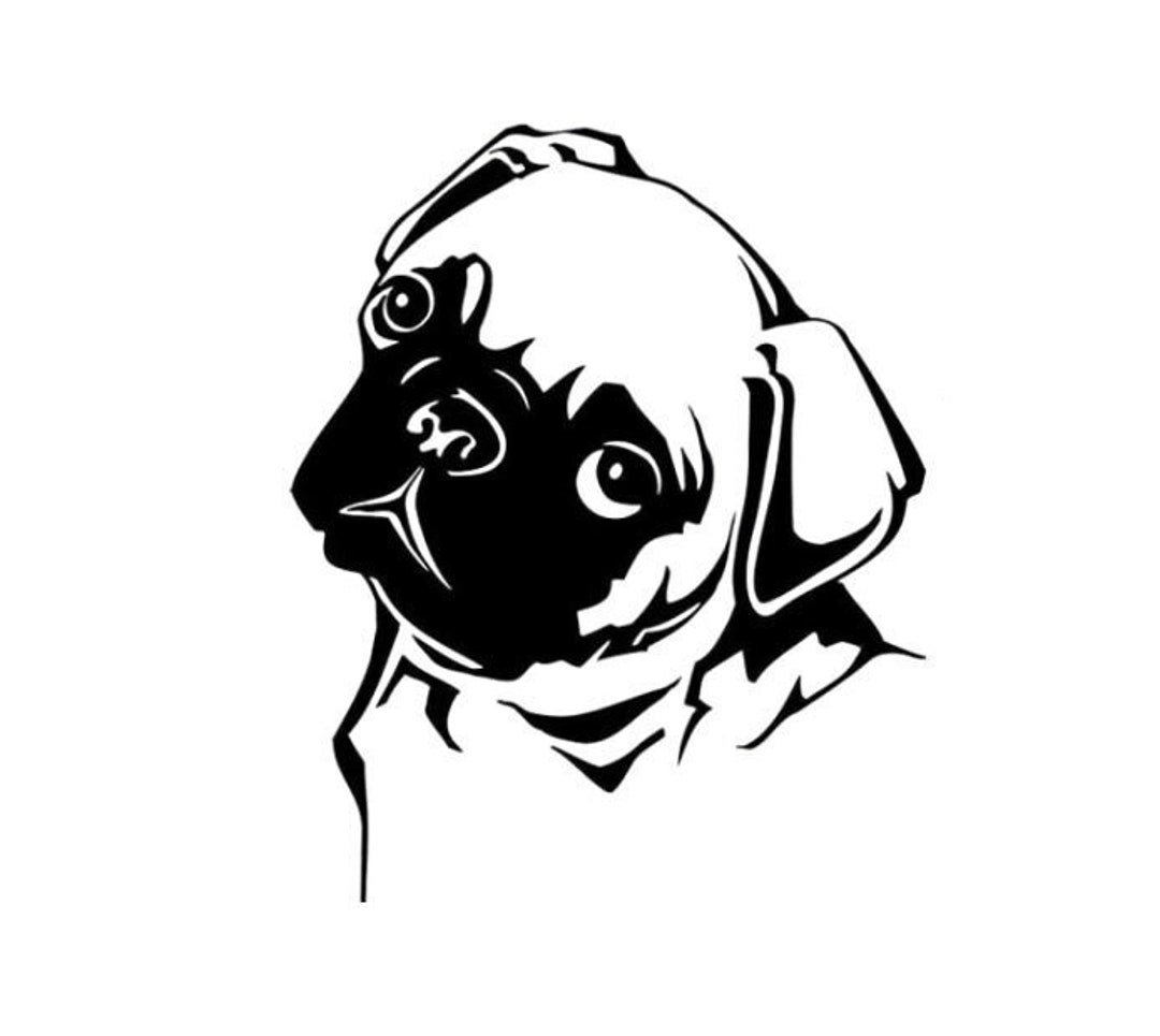 Pug Svg, Pug Dog Svg, Wall Decal Svg, Cute Pug Svg, Cute Dog Svg, Dog ...