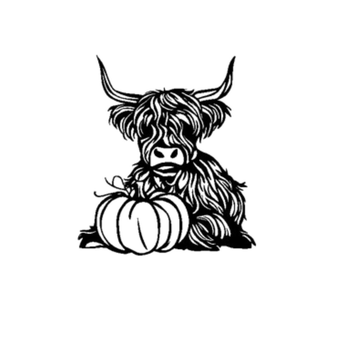 Highland Svg, Highland Calf Svg, Pumpkin Svg, Fall Highland Svg ...