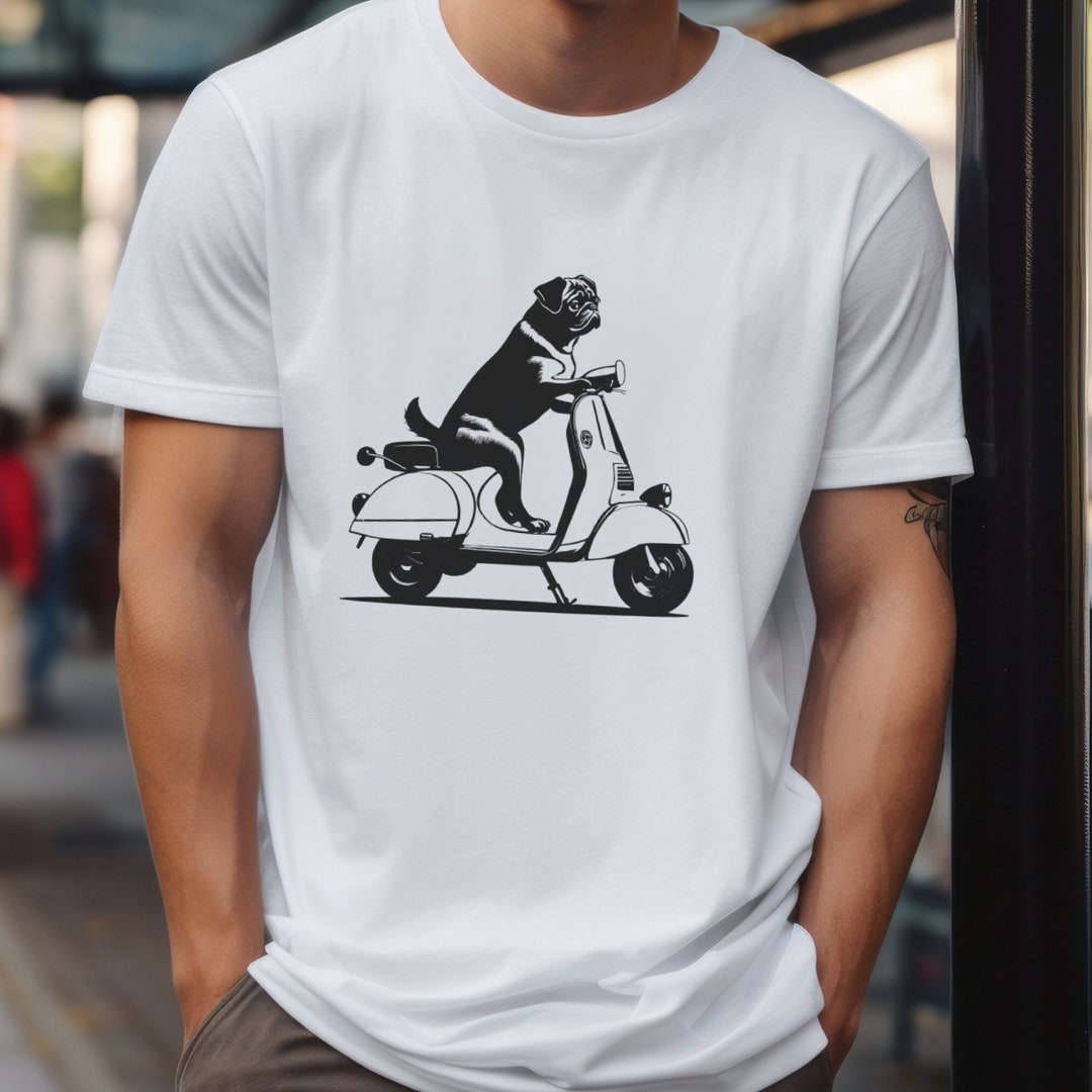 Pug Svg, Pug Dog Svg, Dog Svg, Pug on a Scooter Svg, Dog on a Scooter ...