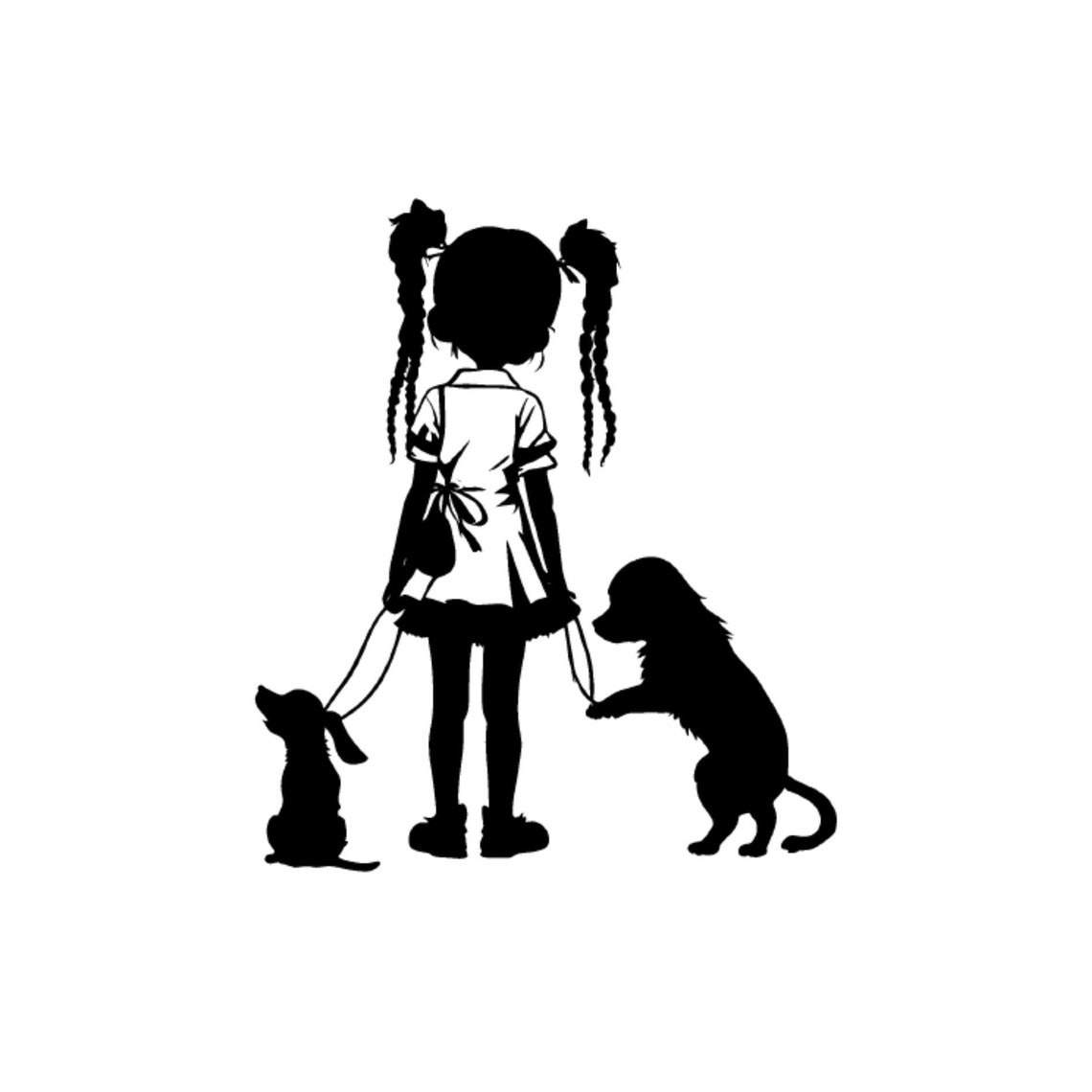 Girl With Puppy Svg, Puppy Svg, Girl Svg, Girl With Dogs Svg, Girl ...