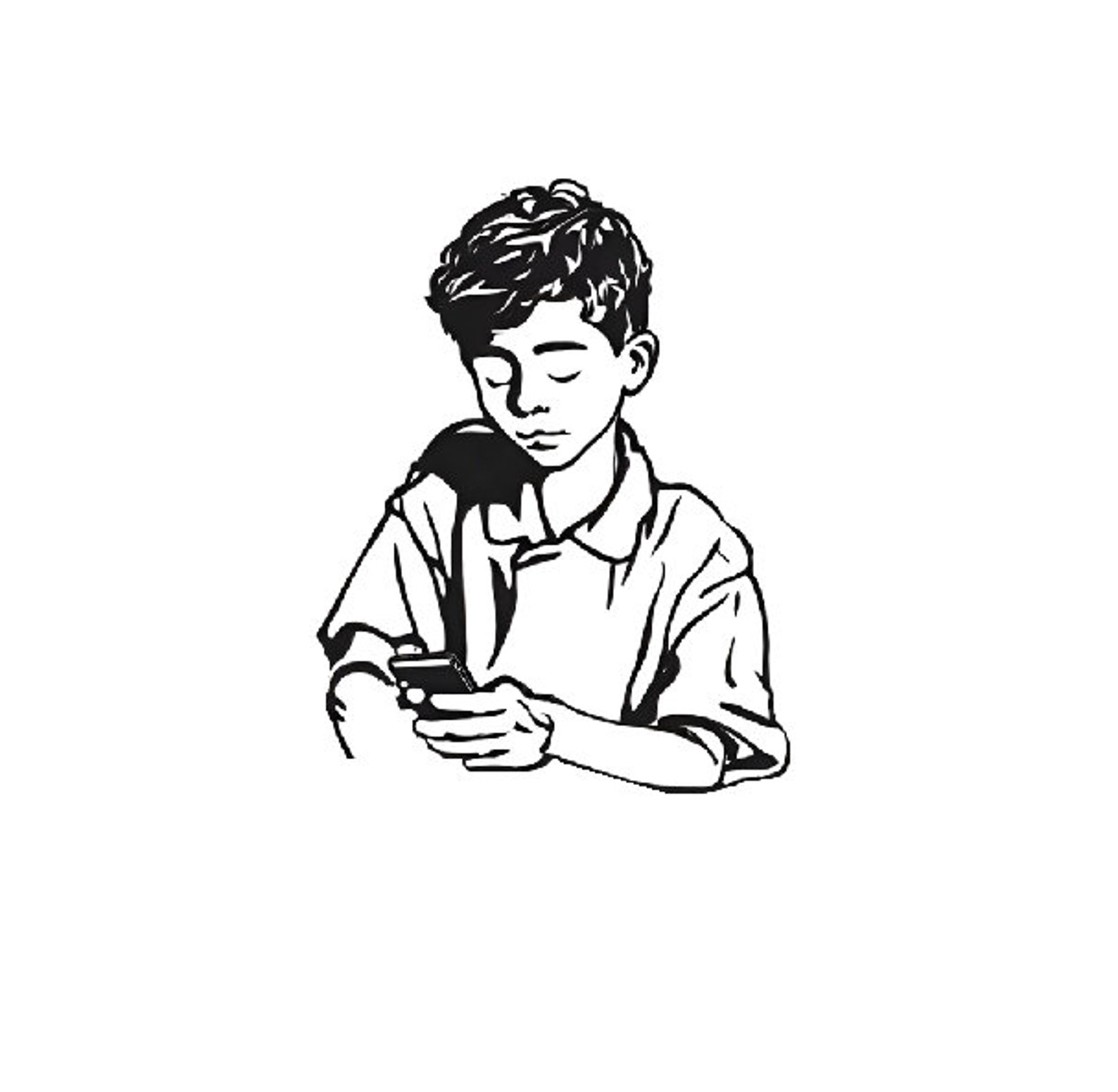 Boy Texting Svg Boy With Cell Phone Svg Boy Messaging Svg - Etsy