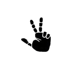 Two Finger Wave SVG: Vehicle Hand Peace Sign Vector (digital Download ...