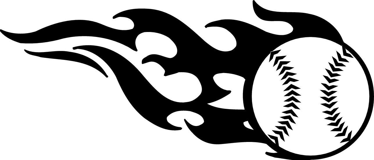 Baseball Softball Flame Vector File in SVG DXF and EPS - Etsy