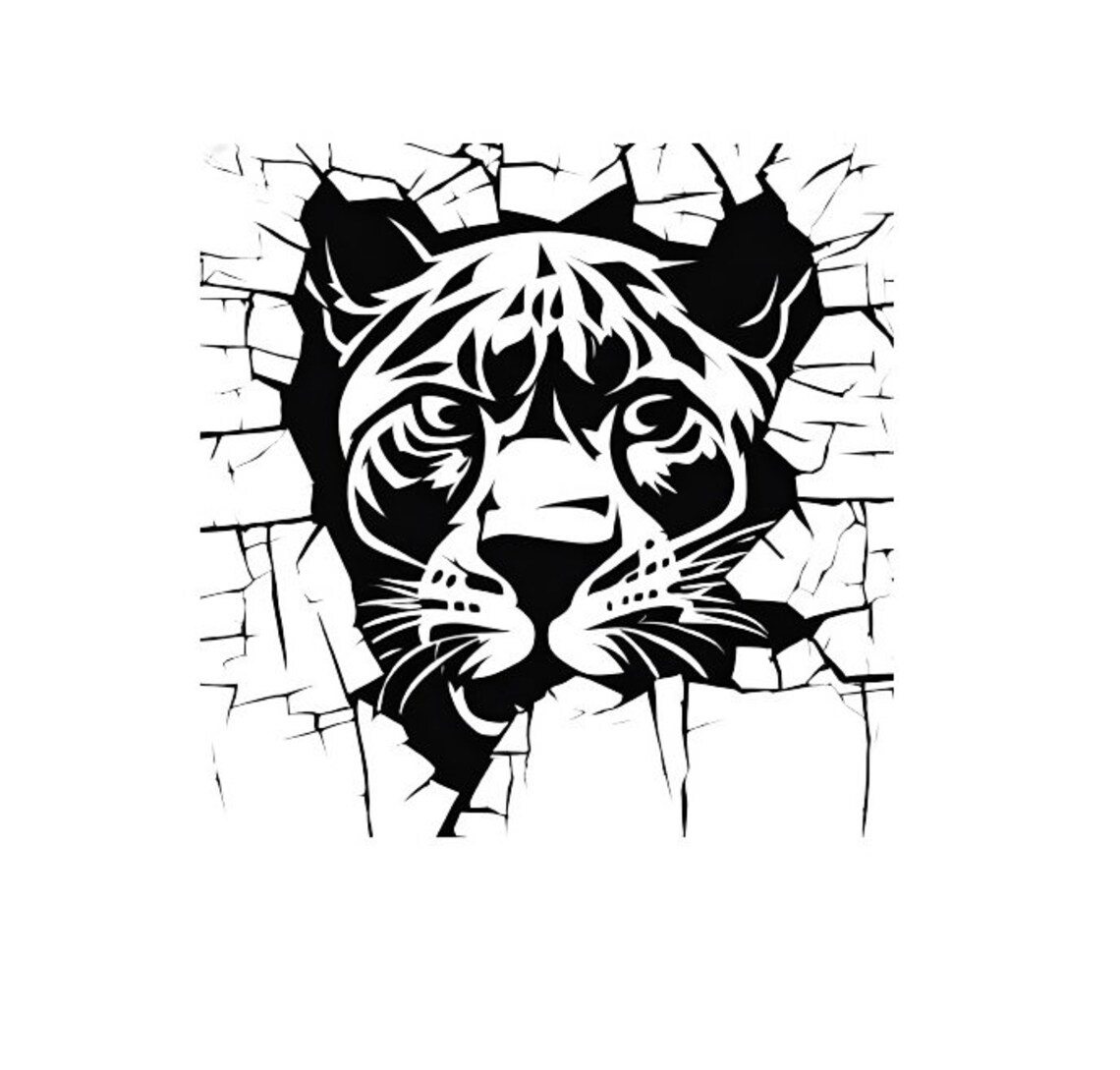 Panther Svg Panther Busting Through Svg 3D Panther Svg - Etsy