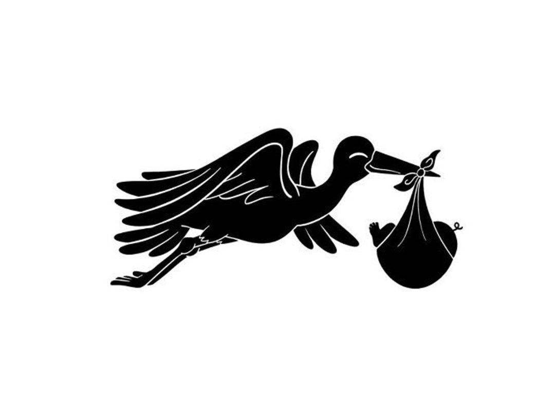 Stork Svg, Flying Stork Svg, Stork With Baby Svg, Baby Delivery Svg ...