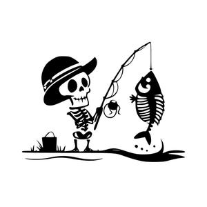 Skeleton Svg, Skeleton Fishing Svg, Skeletal Fish Svg, Skeleton Fish ...