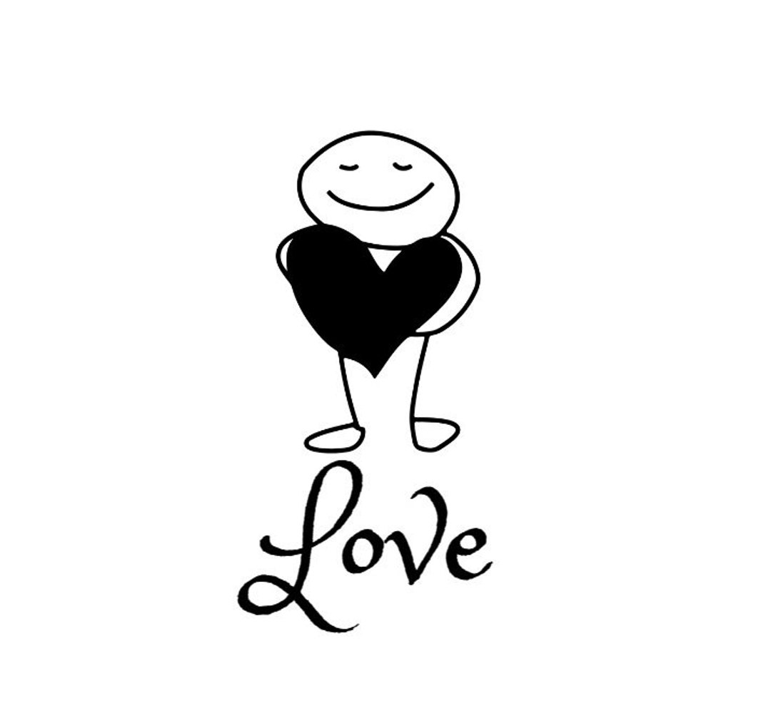 Love Heart Adorable Stickman Vector File in SVG DXF and EPS - Etsy