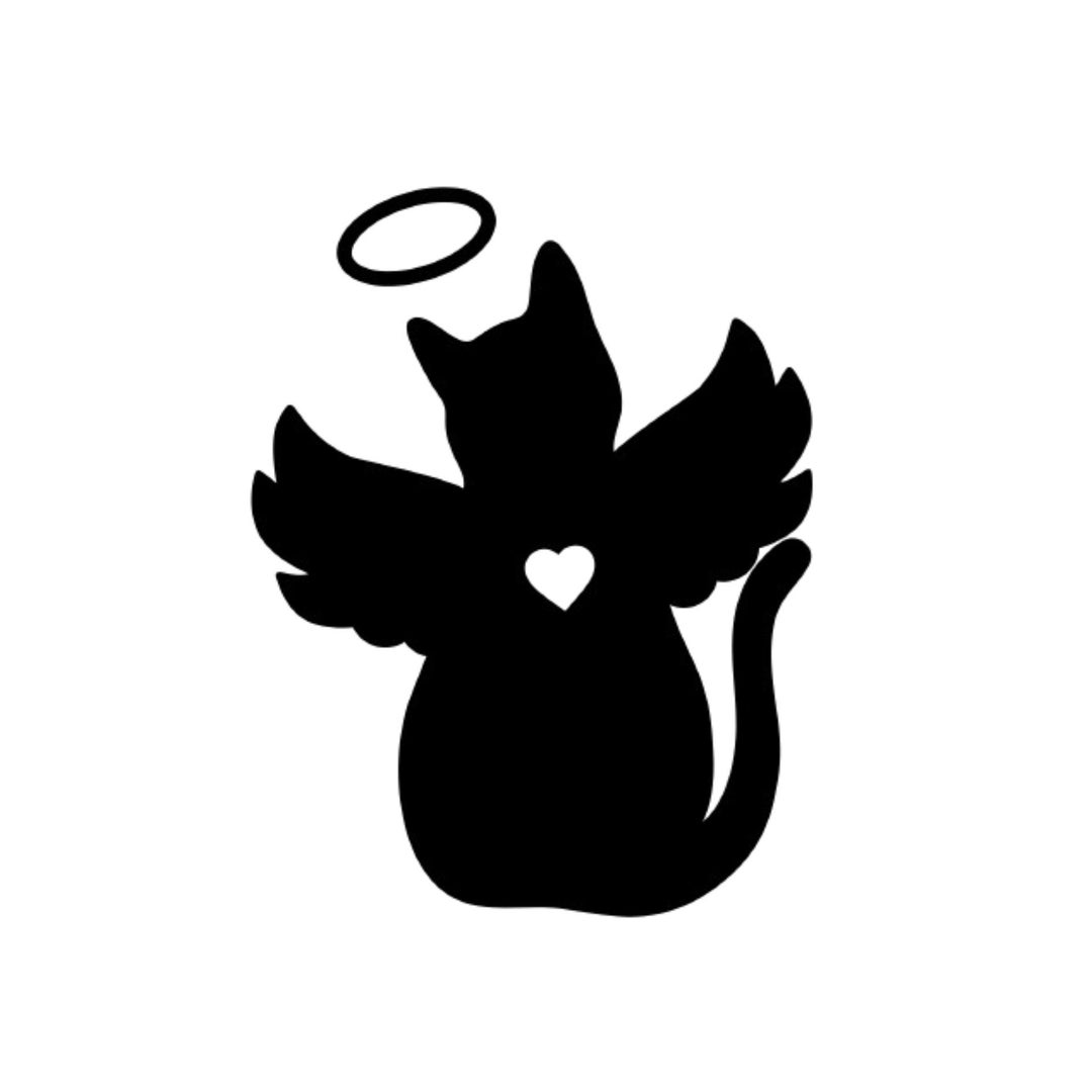 Cat Memorial Svg, Angel Cat Svg, Cute Angel Cat Svg, Cat Heaven Svg ...