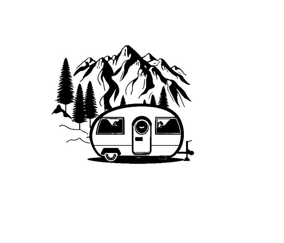 Vintage Camper Svg, Mountains Svg, Camping Svg, Travel Trailer Svg, Cap ...