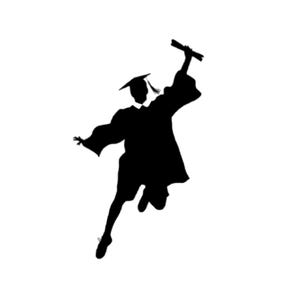 Jumping Graduate Silhouette SVG: Graduation Cap & Gown (digital ...