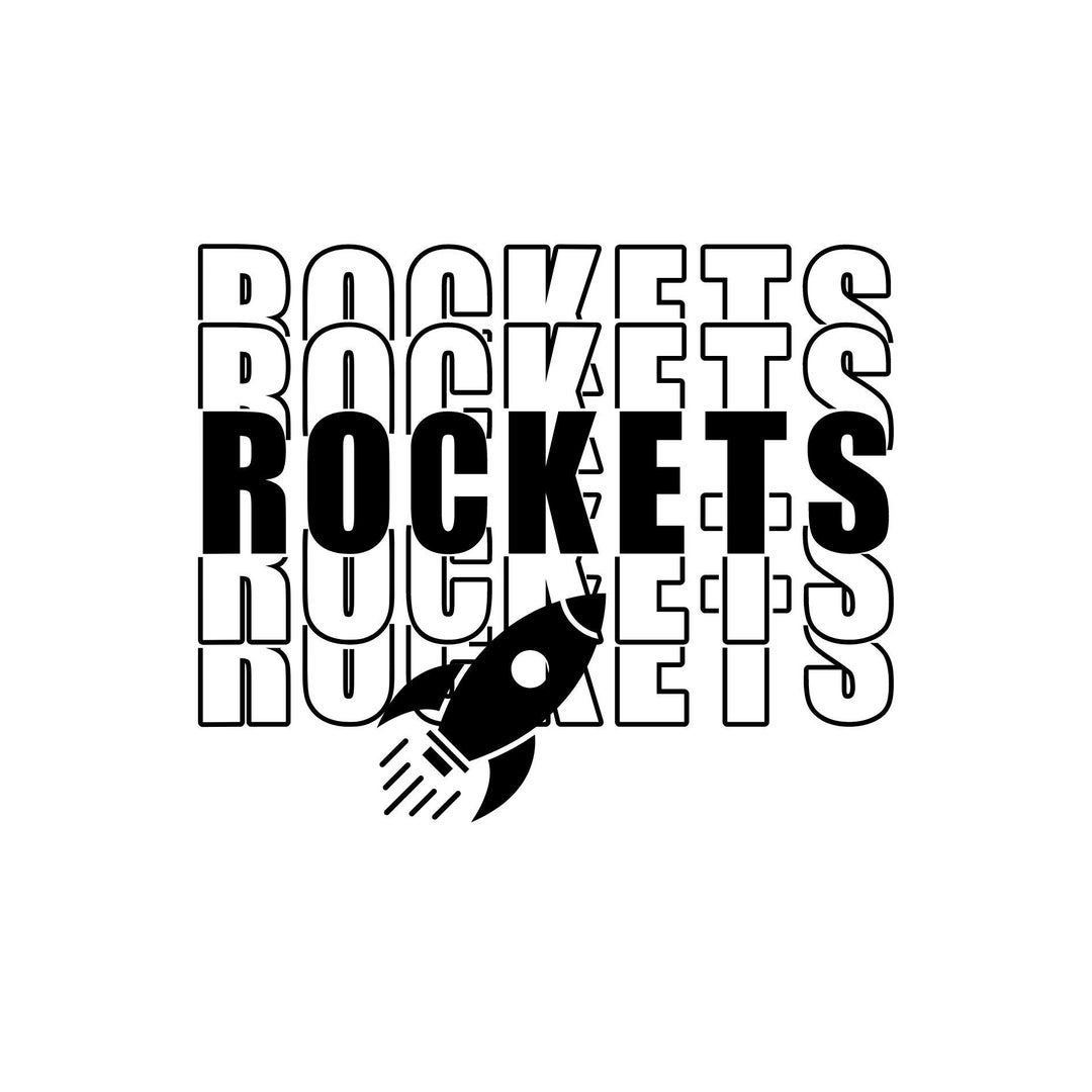 Rockets Mascot SVG: Stacked Font Team Shirt Design (digital Download ...