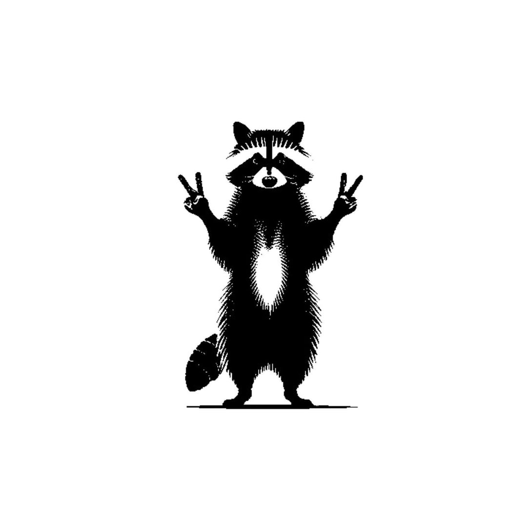 Raccoon Svg, Peace Sign Svg, Raccoon Peace Sign Svg, Funny Raccoon Svg ...