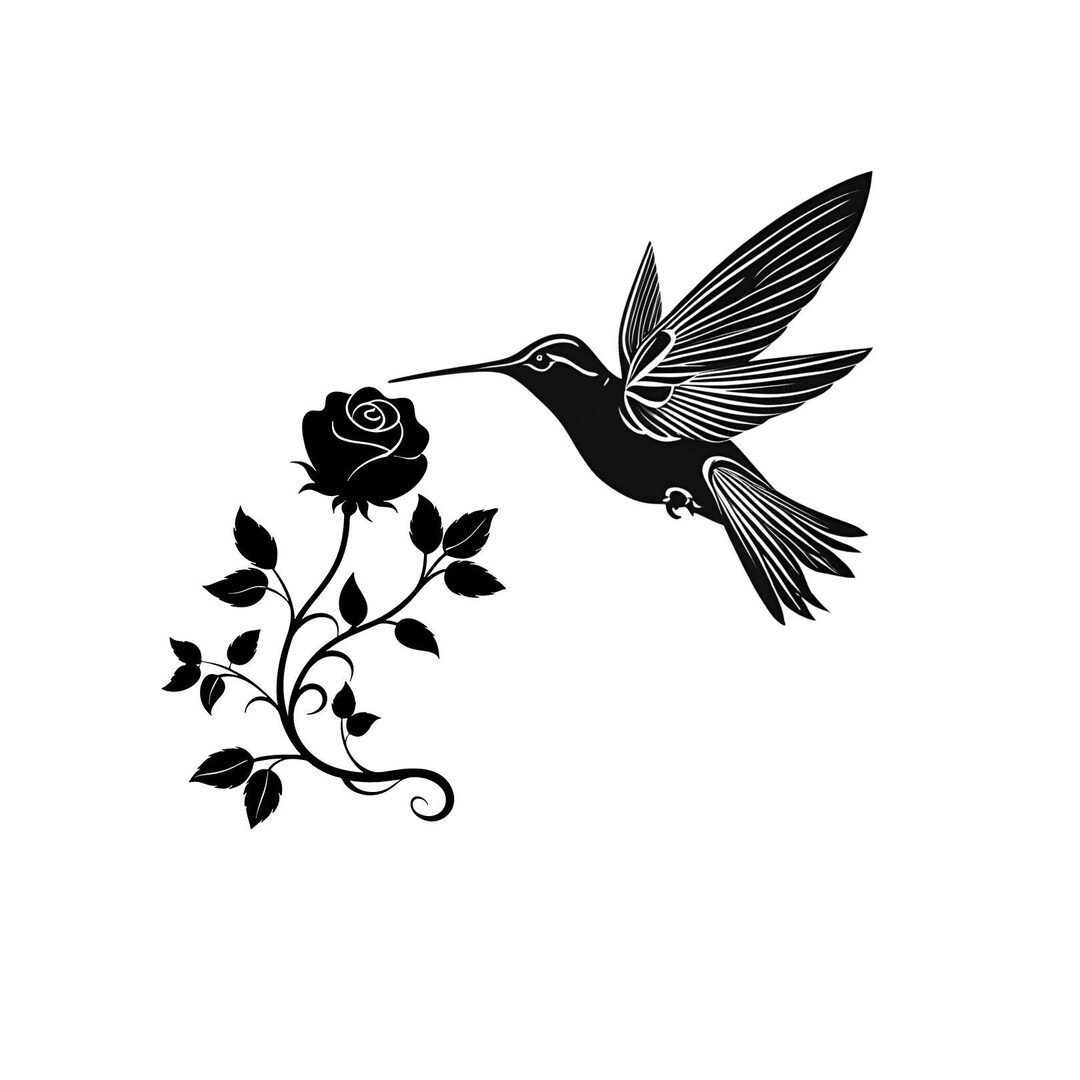 Hummingbird Svg, Hummingbird Decal Svg, Rose Svg, Hummingbird Flower ...