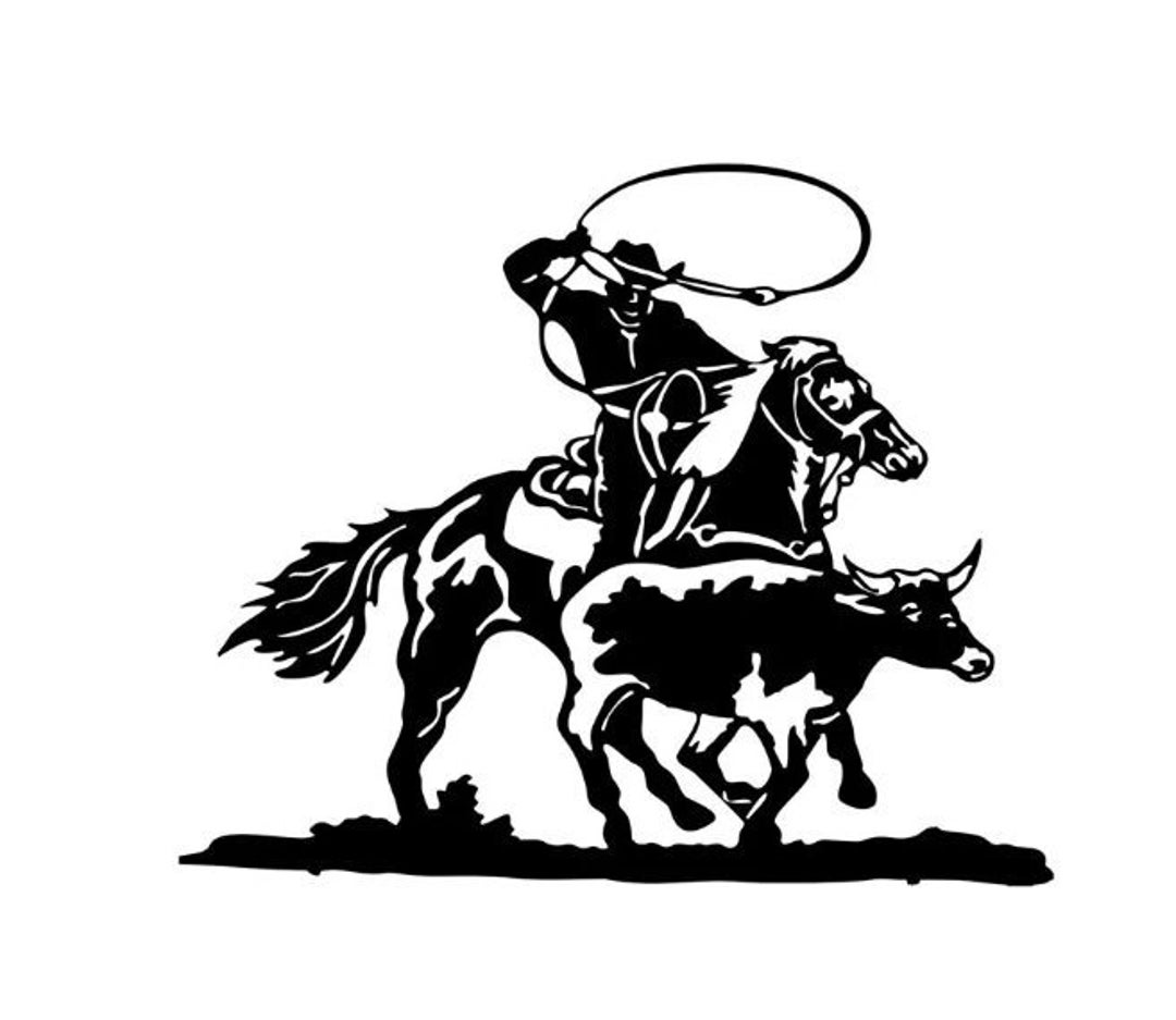 Rodeo Svg, Calf Roping Svg, Cowboy Svg, Steer Roping Svg, Vector File ...