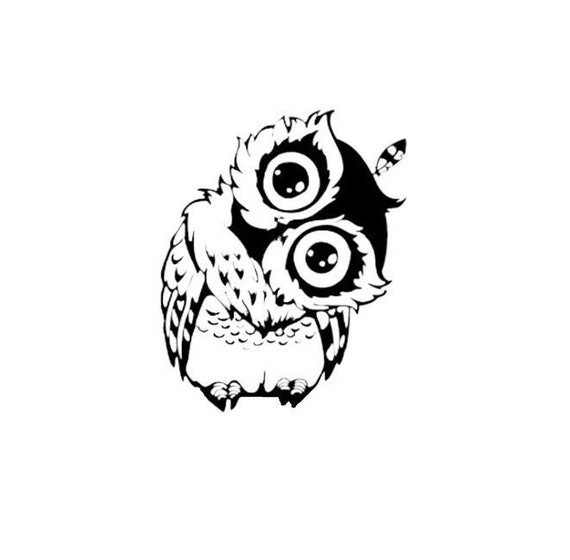 Schattige Uil Silhouet Clipart