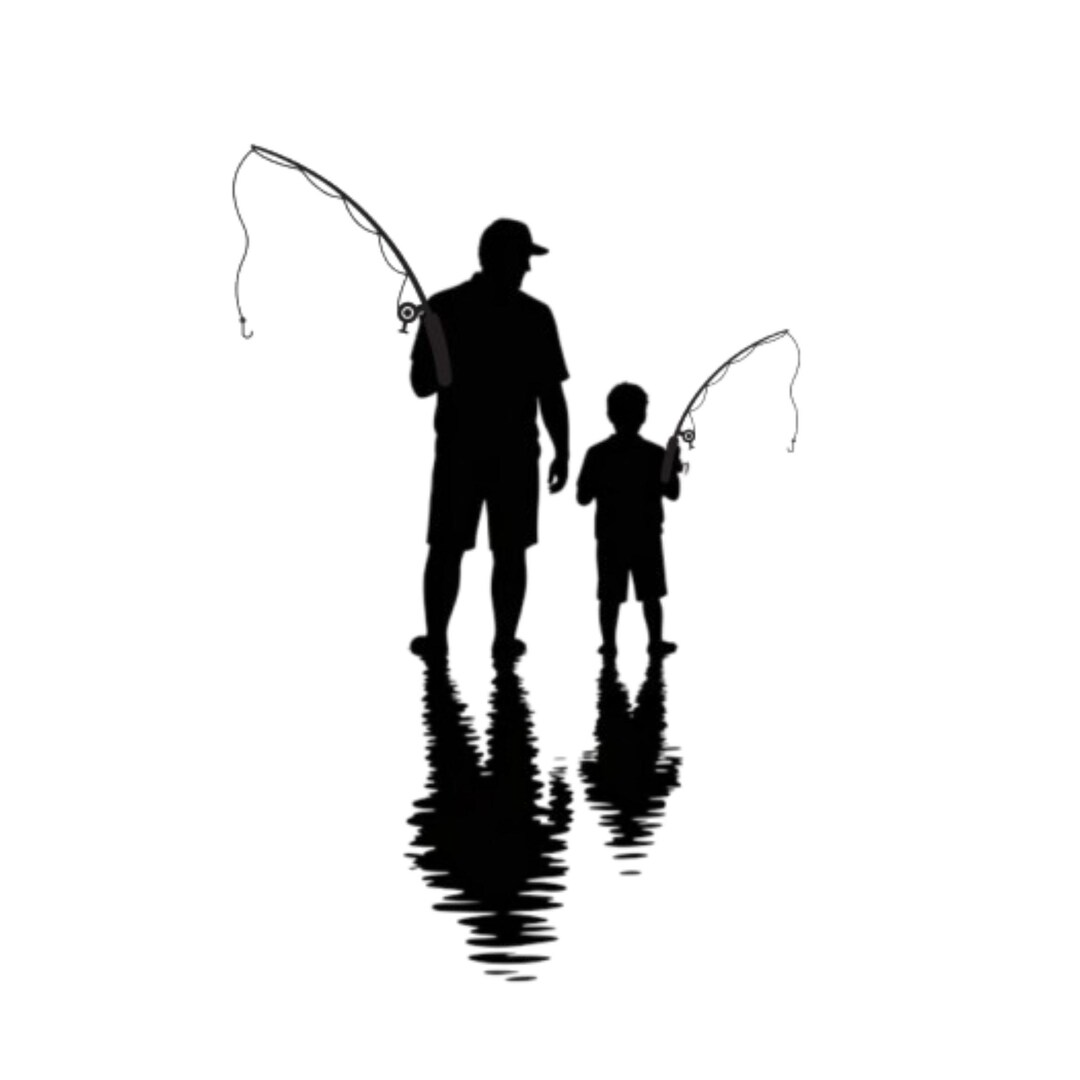 Father & Son Fishing SVG: Dad PNG, Father's Day Design (digital ...