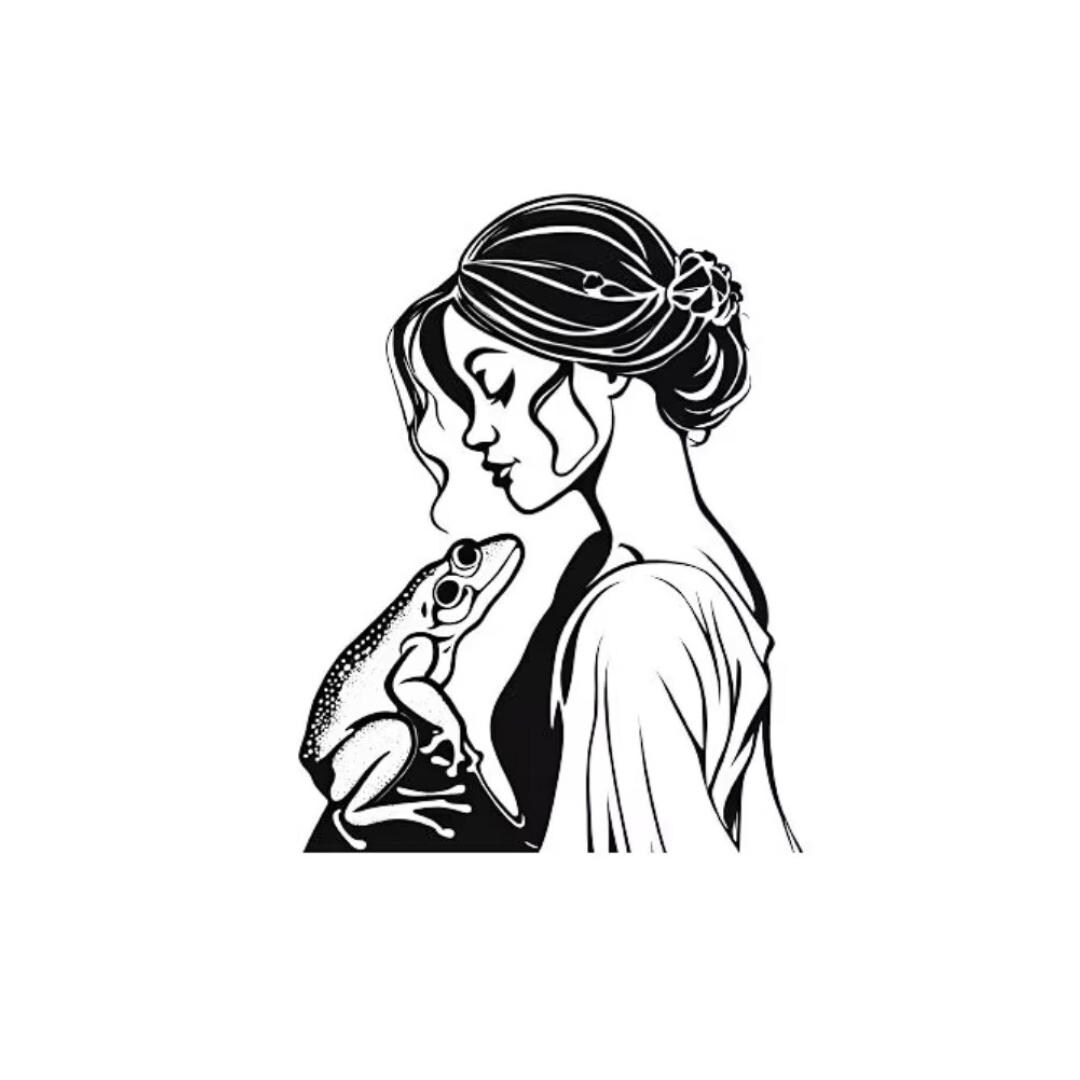 Frog Princess SVG: Woman With Frog Vector (digital Download) - Etsy