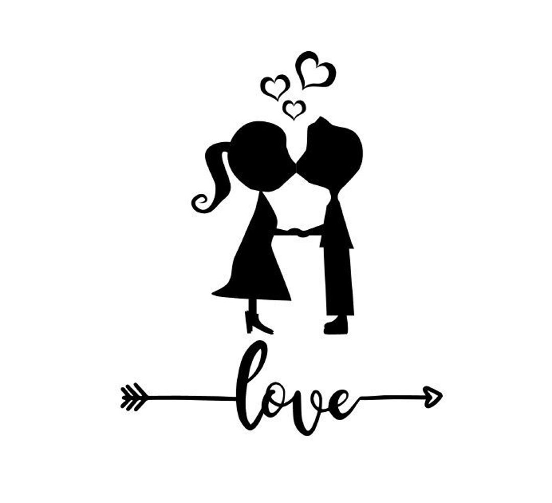 Kiss Svg, First Love Svg, Couple Kissing Svg, First Love Svg, First ...