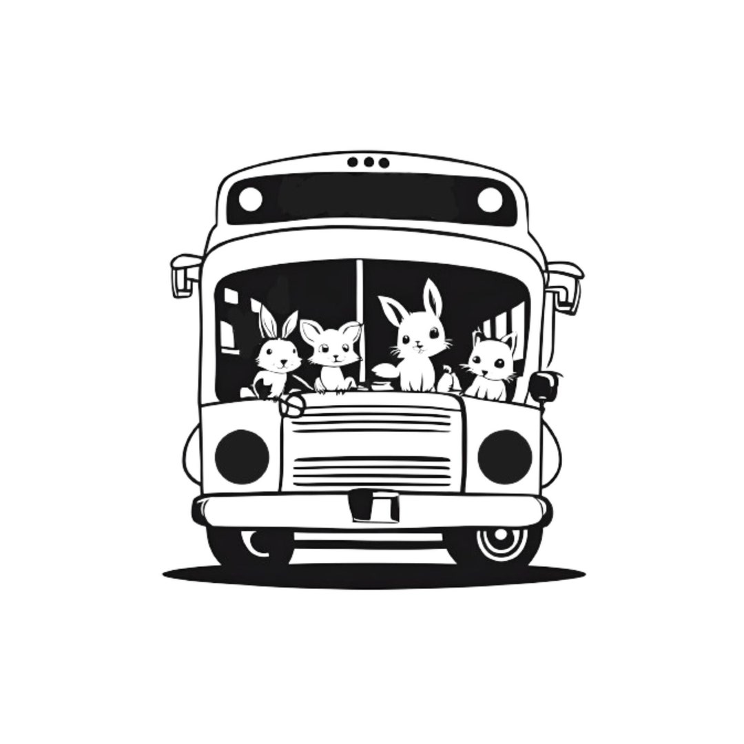 School Bus Svg, Back to School Svg, Bunnies Svg, Rabbits Svg, Rabbits ...