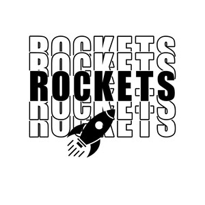 Rockets Mascot SVG: Stacked Font Team Shirt Design (digital Download ...