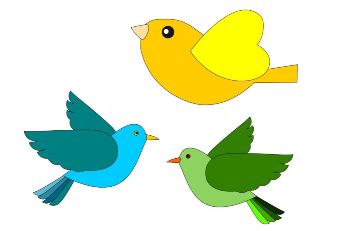Aves svg, aves coloridas svg, bandada svg, archivo vectorial en formato ...