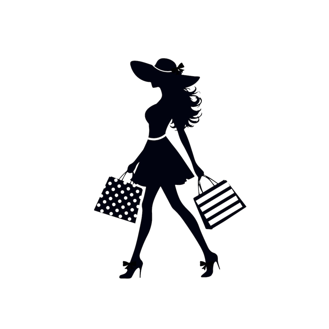 Shopping Svg, Woman Shopping Svg, Shop Svg, Shopping Bags Svg, Fashion ...