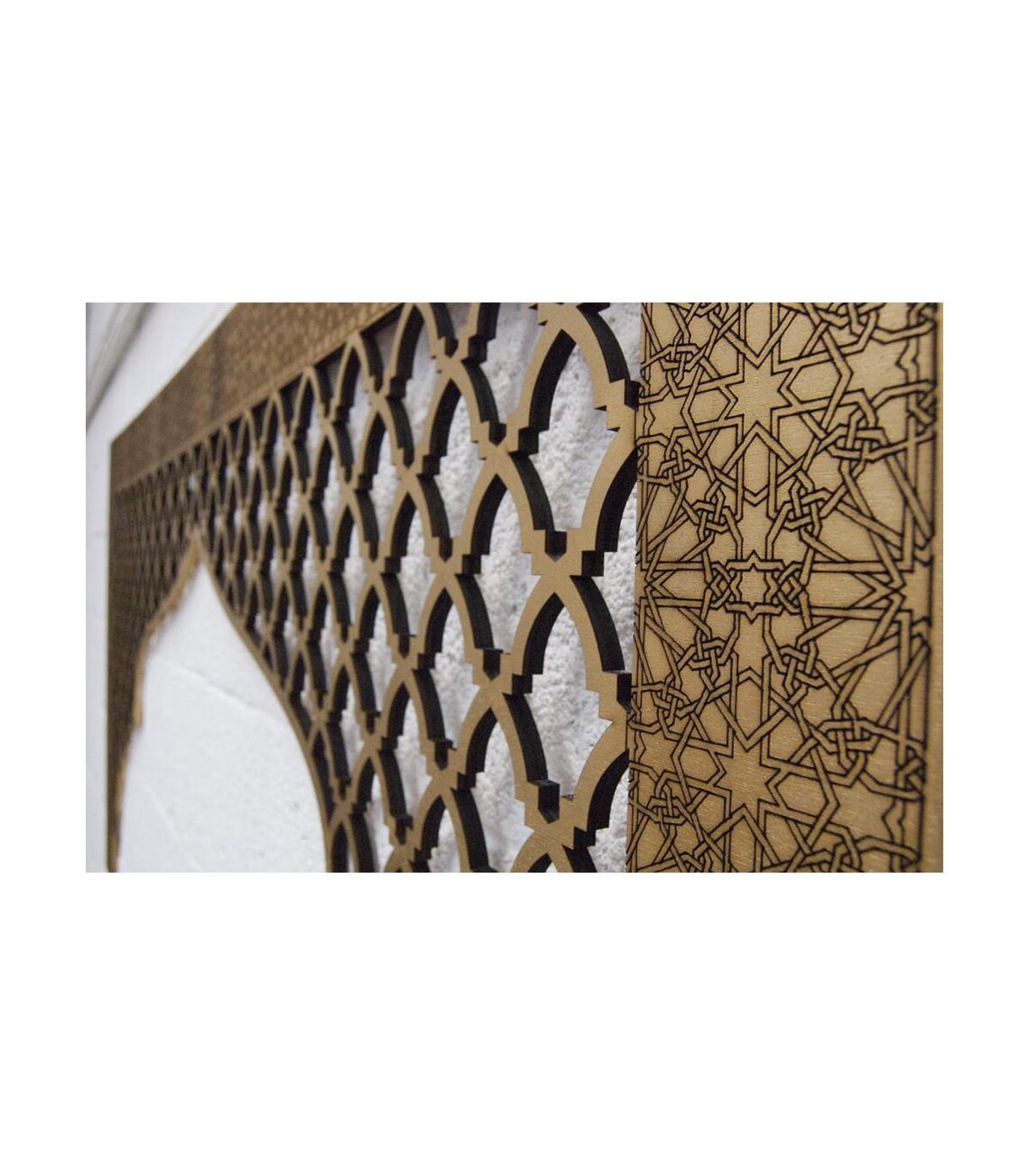 Arabic Headboard for 160cm Bed in Wood – Lattice Design Bab Mansur ...