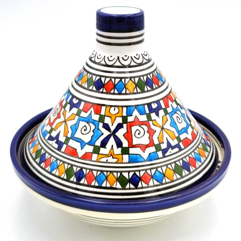 Tajin Presentation Plate Moroccan Fez Fes Multicolor Moroccan Crafts ...