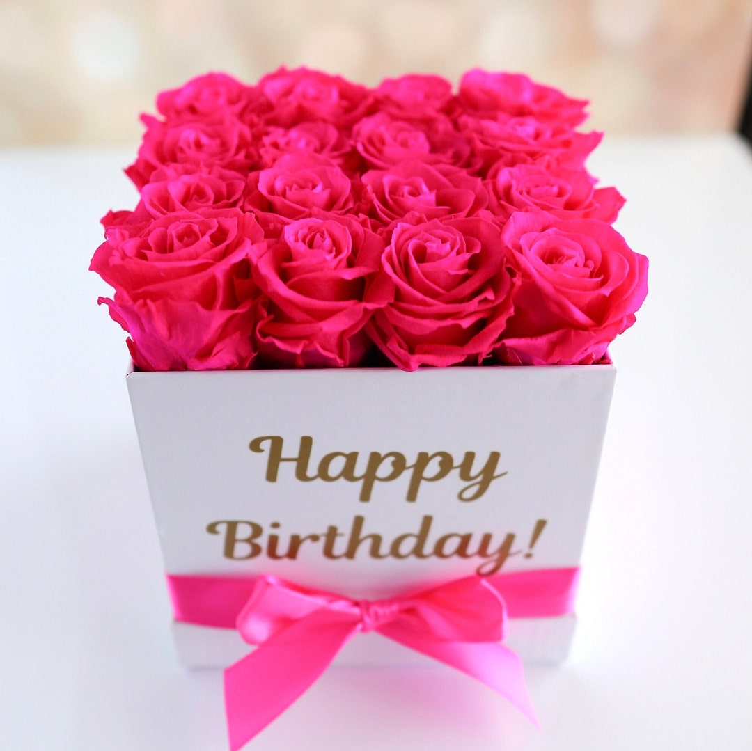 Preserved Roses in a Personalized Box, Gift for Her, Rose Box ...