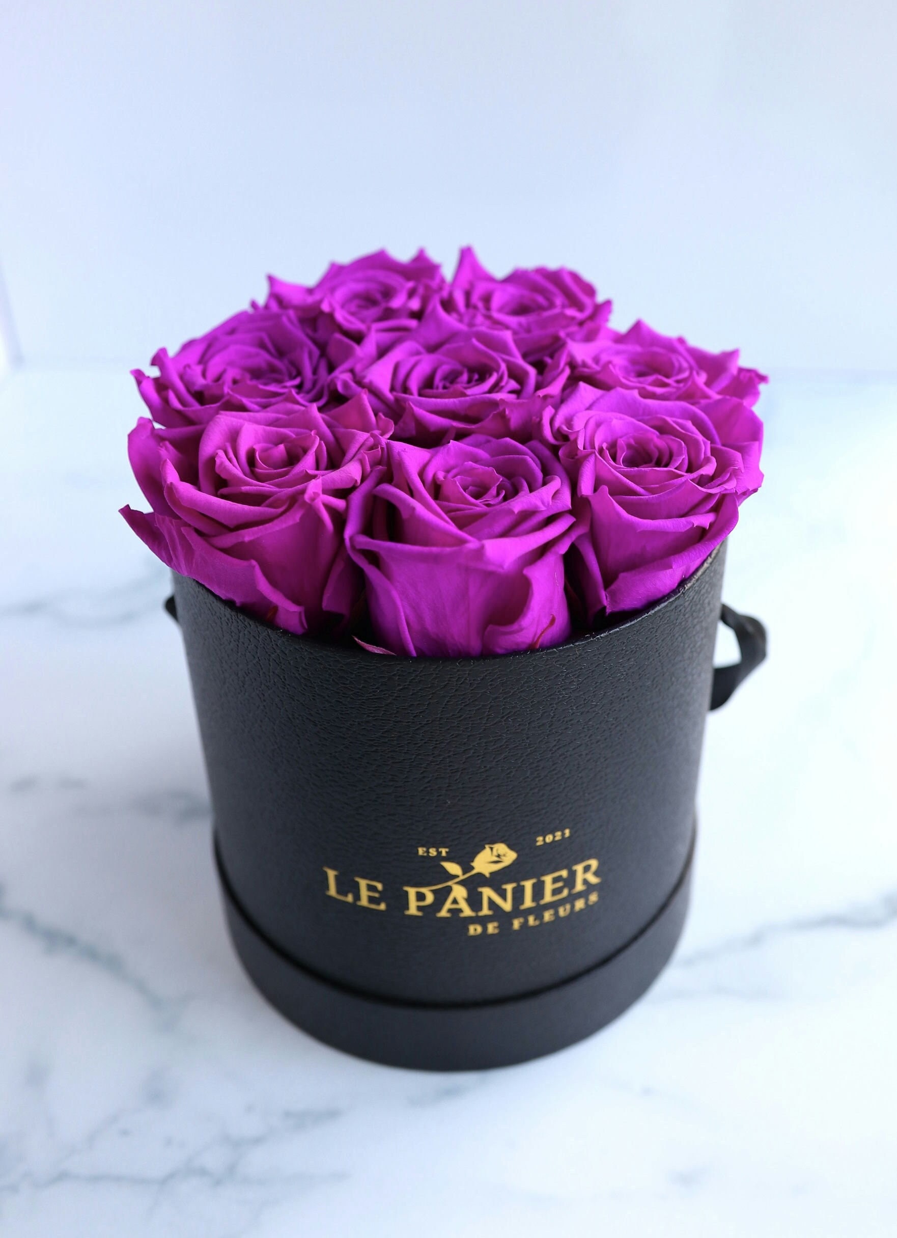 Birthday Round Flowers Box Personalized Flowers Box Forever Rose ...