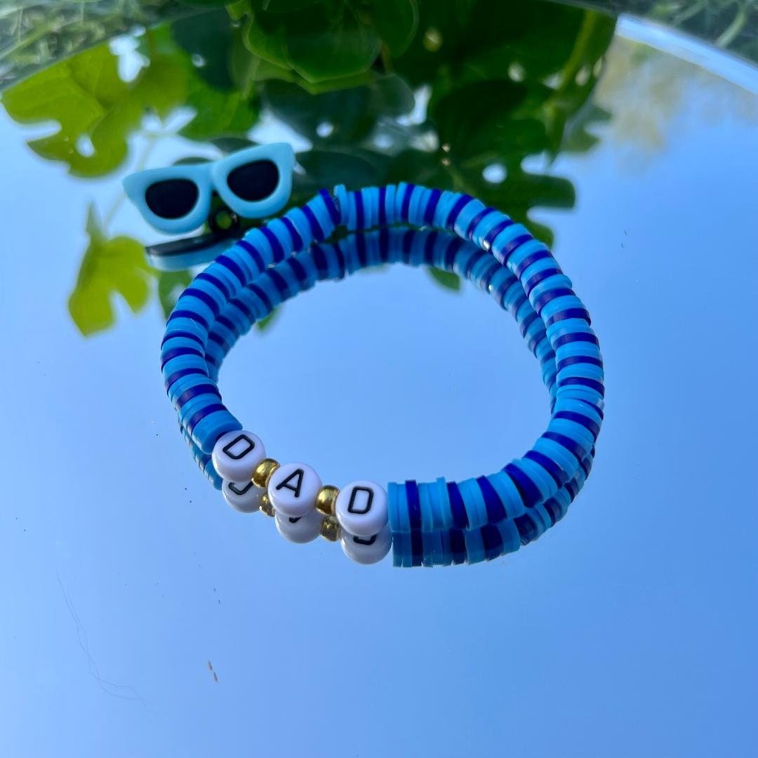 Dad Bracelet | Fathers Day Bracelet | Heishi Bracelet | Clay Beads ...