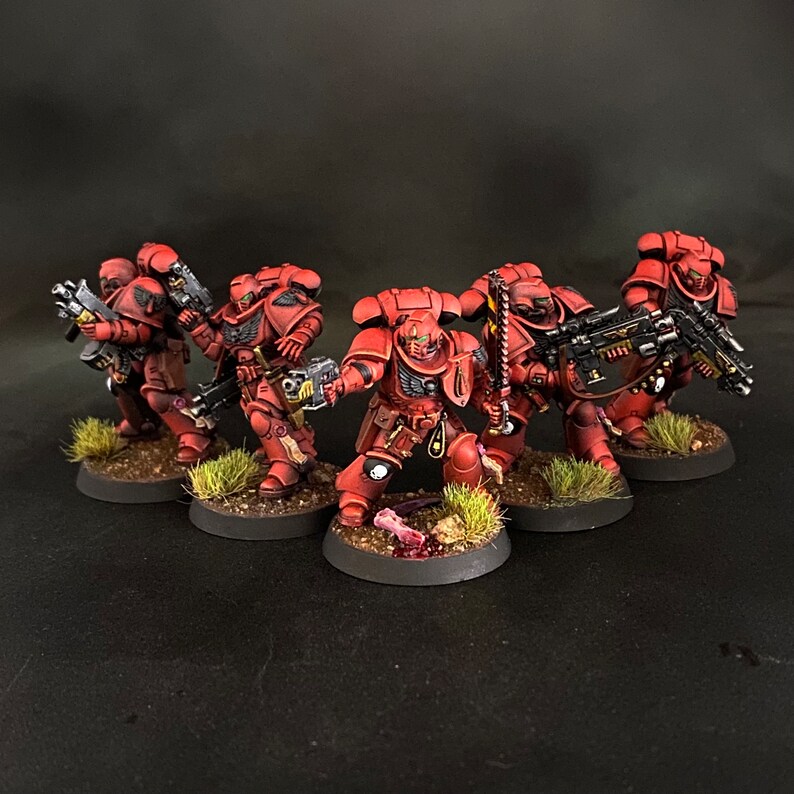 Painted Blood Angels Intercessors Space Marine Squad Miniatures for ...